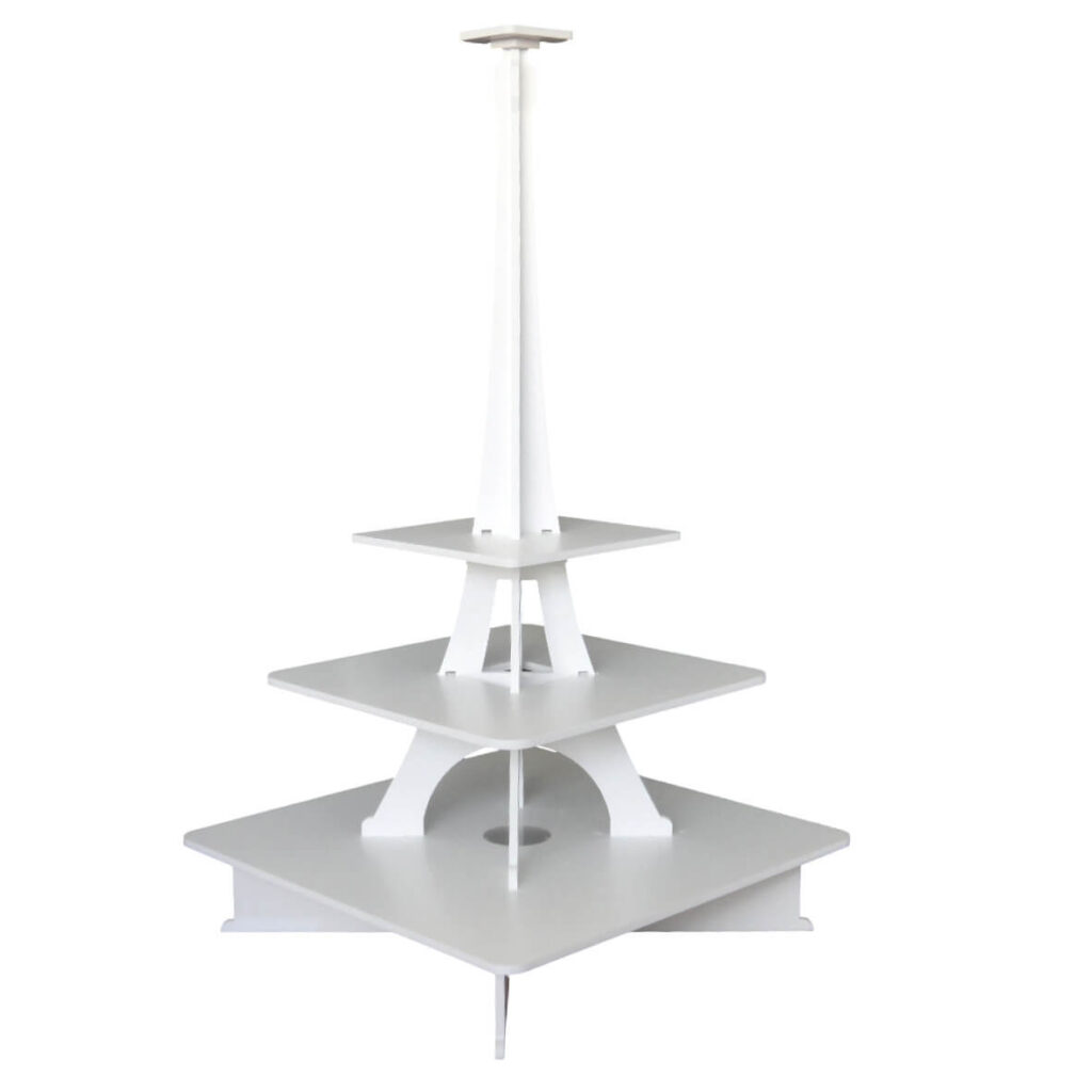 Présentoir Buffet Tour Eiffel Lumineux en PVC – Support Gâteaux et Verrines