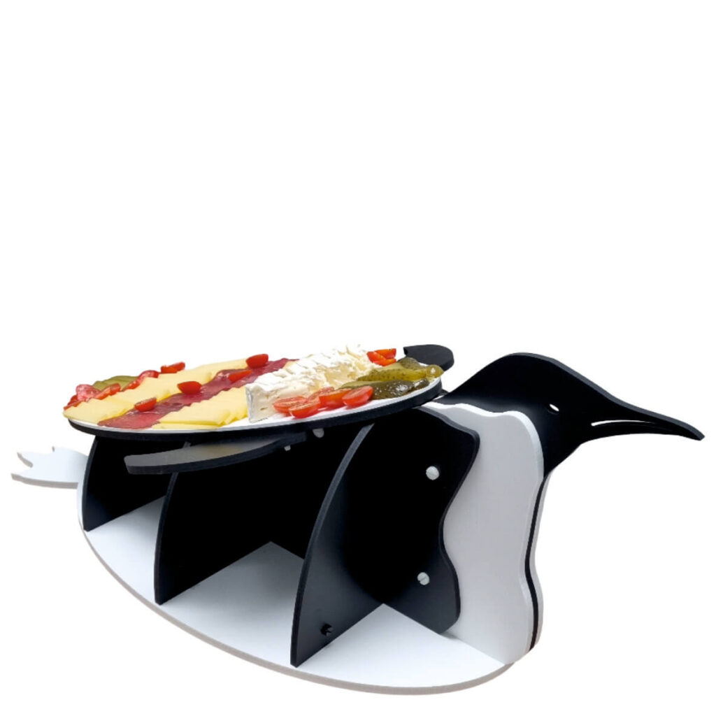 Présentoir Buffet Traiteur - Manchot en Glissade en PVC